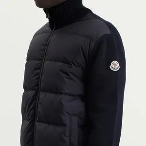 Moncler Hybrid Padded Front Wool Zip Jacket