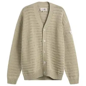 MAISON MARGIELA Cotton Ribbed Open Weave Cardigan - Dune
