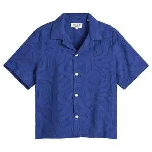 WAX LONDON Curzon Jacquard Vacation Shirt - Blue