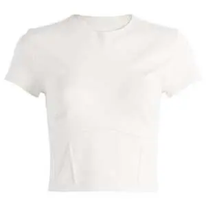 Nike X Skims Matte Corset Short Sleeve Crop Top - Ivory