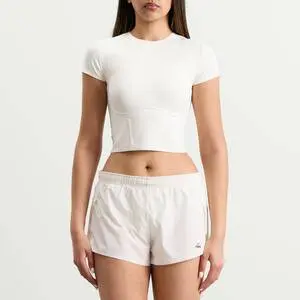 Nike X Skims Matte Corset Short Sleeve Crop Top - Ivory