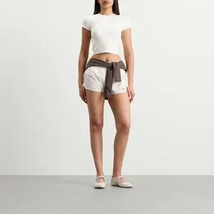 Nike X Skims Matte Corset Short Sleeve Crop Top - Ivory