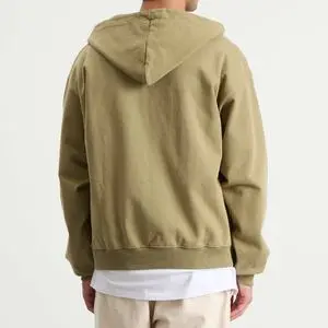 BRAM'S FRUIT Garden Hose Chain Stitch Zip Hoodie - Solid Olive Green