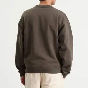 BRAM'S FRUIT Chain Stitch Crewneck Sweatshirt - Solid Charcoal