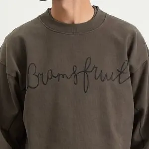 BRAM'S FRUIT Chain Stitch Crewneck Sweatshirt - Solid Charcoal