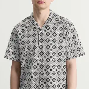 WAX LONDON Didcot Tile Print Vacation Shirt
