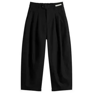 PORTER JAMES Dart-knee Pleated Trousers - Black