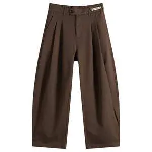 PORTER JAMES Dart-knee Pleated Trousers - Brown