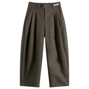 PORTER JAMES Dart-knee Pleated Trousers - Olive