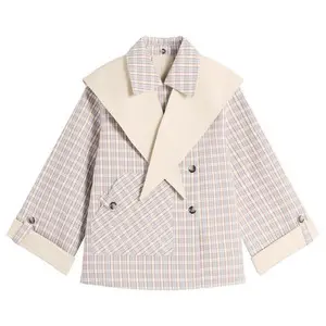 DAMSON MADDER Jerry Reversible Crop Trench Coat - Stone