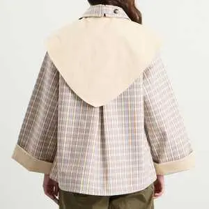 DAMSON MADDER Jerry Reversible Crop Trench Coat - Stone