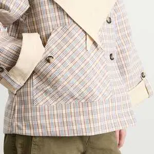 DAMSON MADDER Jerry Reversible Crop Trench Coat - Stone