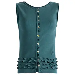 DAMSON MADDER Ember Tank Top With Ruffle Detail - Green