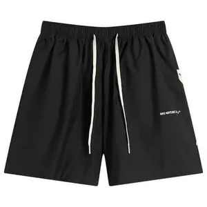 MKI MIYUKI ZOKU Washed Ink Flower Shorts Presented End - Black