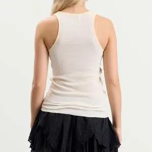 Isabel Marant Étoile Helma Ribbed Silk Vest Top - Ecru