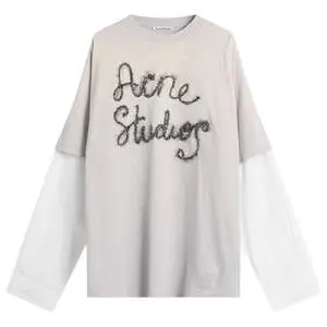 Acne Studios Tinsel Logo Double Sleeve T-shirt - Light Blue