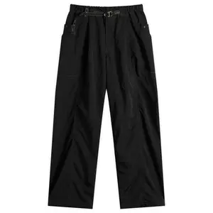 AND WANDER Crinkled Nylon Trousers - Black