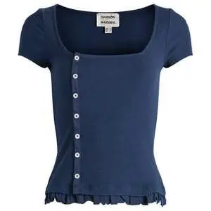DAMSON MADDER Posie Short Sleeve T-shirt - Navy