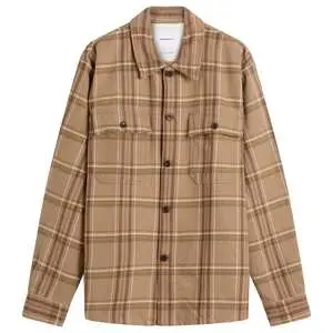 Norse Projects Hjalmer Heavy Twill Check Overshirt - Walnut