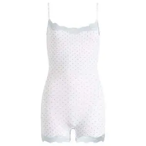 SKIMS Fits Everybody Lace Onesie - Slate Dot Print