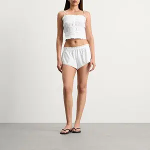 SKIMS Garment Washed Poplin Ruffle Cami - Snow
