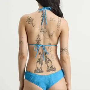 FRUITY BOOTY Seersucker Halter Bikini Bottoms