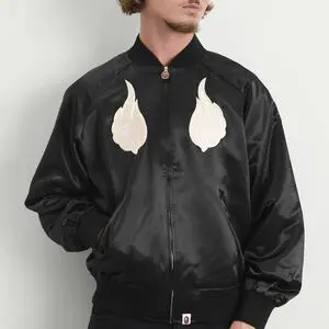A BATHING APE Skeleton Logo Souvenir Jacket