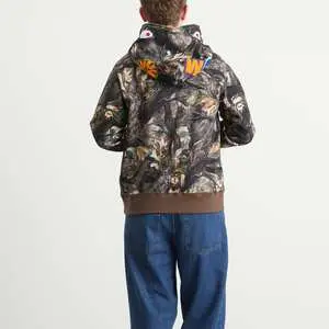 A BATHING APE Tree Edge Camo Shark Zip Hoodie