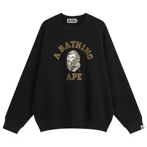 A BATHING APE Tree Edge Camo College Sweatshirt - Black