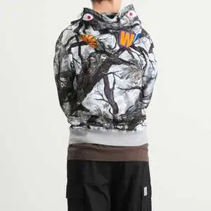 A BATHING APE Tree Edge Camo Shark Full Zip Hoodie - White