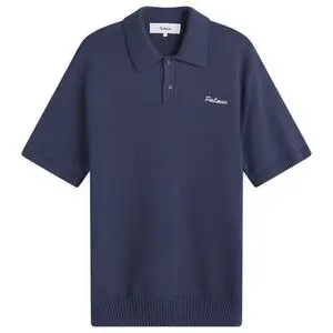 PALMES Cotton Knit Polo - Navy