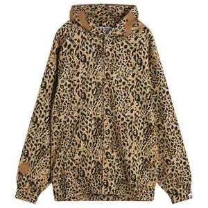 A BATHING APE Wild Leopard Print Shark Zip Hoodie