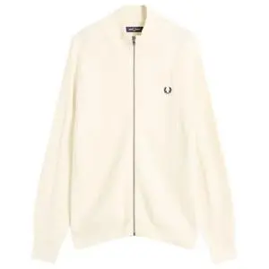 Fred Perry Textured Zip Through Cardigan - Ecru