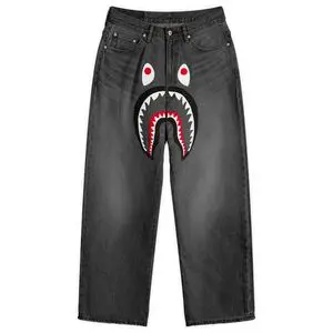 A BATHING APE Shark Loose Fit 13oz Denim Jeans - Black