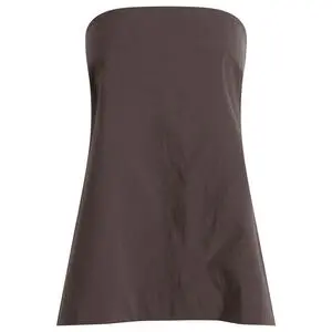 ST. AGNI Strapless Rouleau Tie Top - Bark