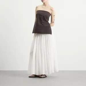 ST. AGNI Strapless Rouleau Tie Top