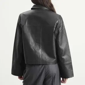 ST. AGNI Leather Minimal Jacket