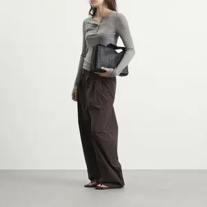 ST. AGNI Relaxed Pleat Pants - Bark