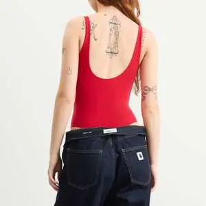 SKIMS Fits Everybody Square Neck Bodysuit - Cherry