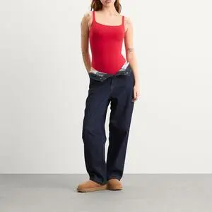 SKIMS Fits Everybody Square Neck Bodysuit - Cherry