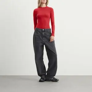 SKIMS Fits Everybody Long Sleeve T-shirt - Cherry
