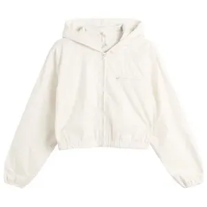 SKIMS Sateen Crop Zip Up Jacket - Egret