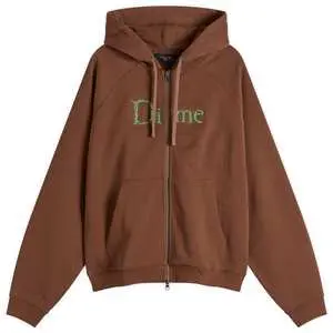 DIME Classic Veins Zip Hoodie - Brown