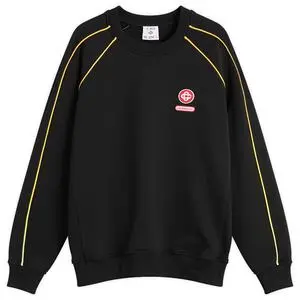 Casablanca Loopback Gradient Piping Raglan Sweatshirt - Black