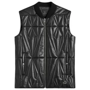 Rick Owens X Moncler Geocamo Flight Leather Vest - Black