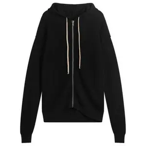 Rick Owens Zip Knitted Hoodie - Black