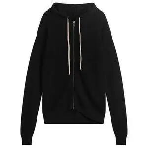 Rick Owens Zip Knitted Hoodie In | Size: | 100% Wool | End Clothing - Black