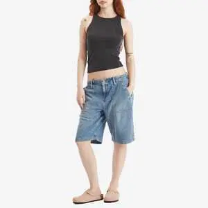 Good American Lite Linen Bermuda Short - Indigo
