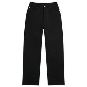 Casablanca Denim Straight Leg Monogram Jeans - Black