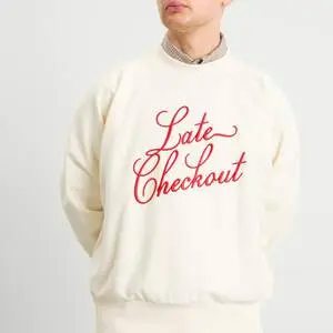LATE CHECKOUT Script Crewneck Sweatshirt